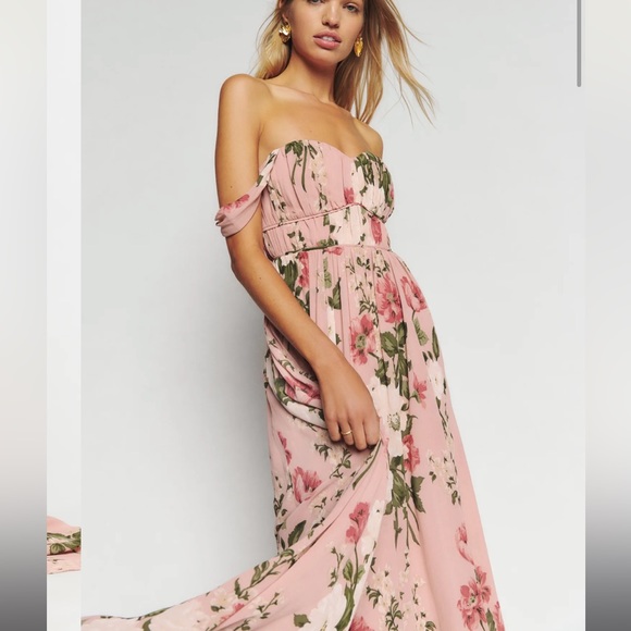 Reformation | Dresses | Reformation Jayde Dress In Rose Garden Size 8 ...